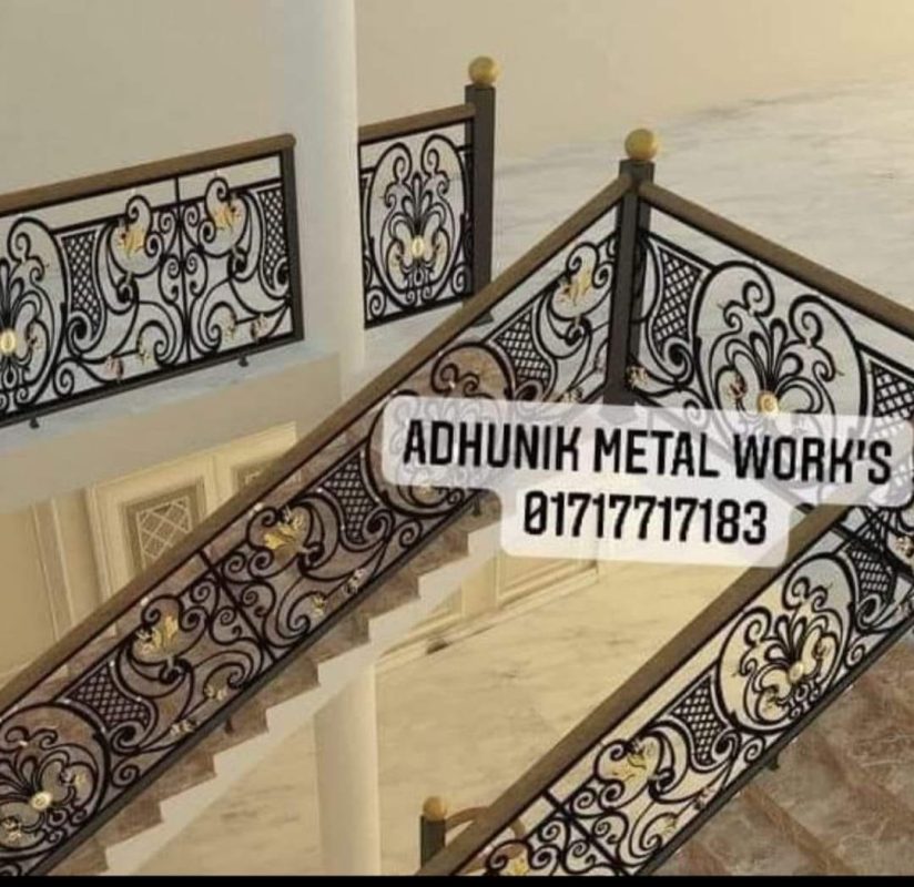 Premium Cast Iron Stair Railing Design -018 – Adhunik Metal Works