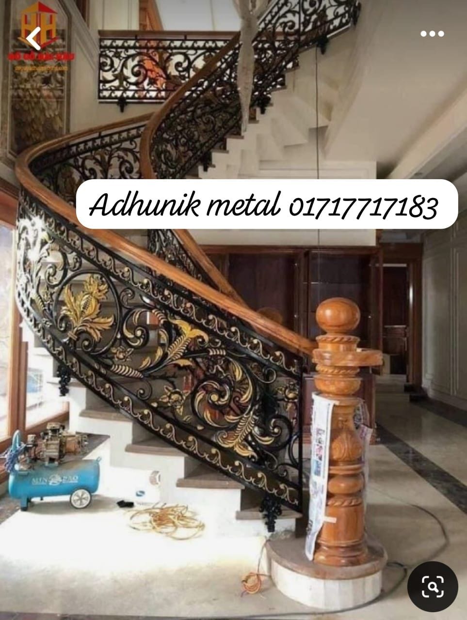 Premium Cast Iron Stair Railing Design -050 – Adhunik Metal Works