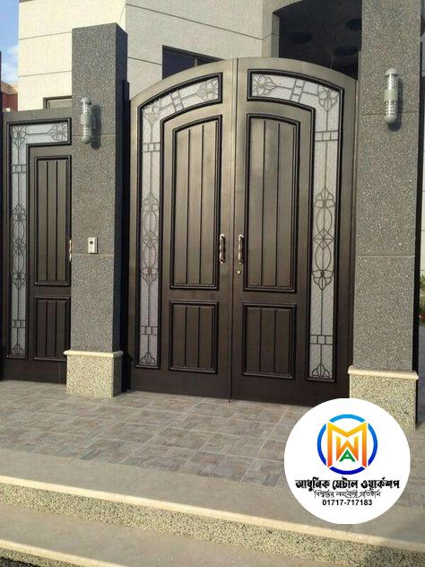 MS Boundary Main Gate with Laser-Cut Design - Powder-Coated Finish ...