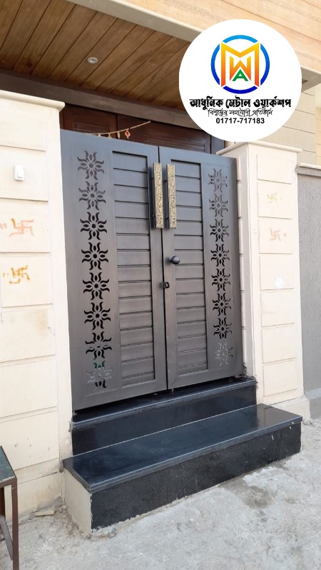 MS Boundary Main Gate with Laser-Cut Design - Powder-Coated Finish ...