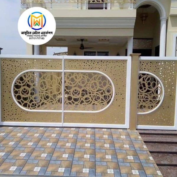 MS Boundary Main Gate with Laser-Cut Design - Powder-Coated Finish ...