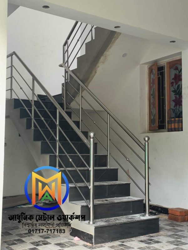 Stainless Steel SS Stair Railing Design – 020 – Adhunik Metal Works