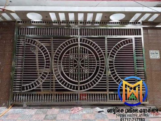 SS Boundary Main Gate Design – Stainless Steel Gate for Security 004 ...