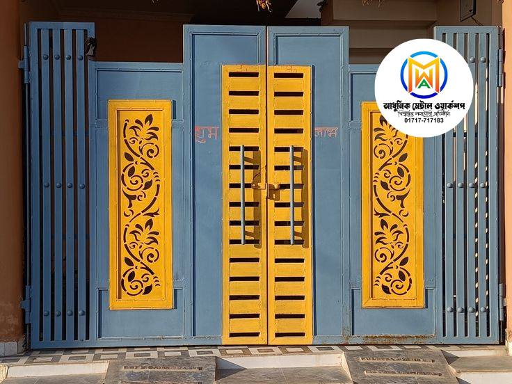 MS Boundary Main Gate with Laser-Cut Design - Powder-Coated Finish ...