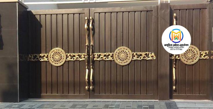 MS Boundary Main Gate with Laser-Cut Design - Powder-Coated Finish ...