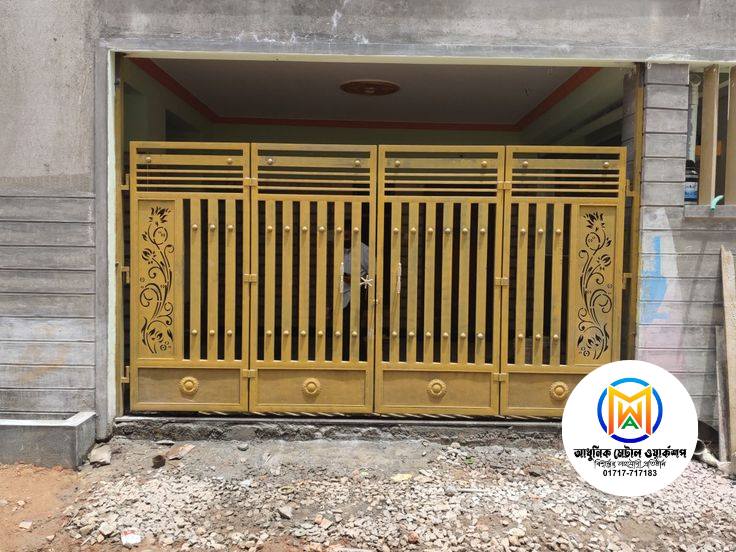 MS Boundary Main Gate with Laser-Cut Design - Powder-Coated Finish ...