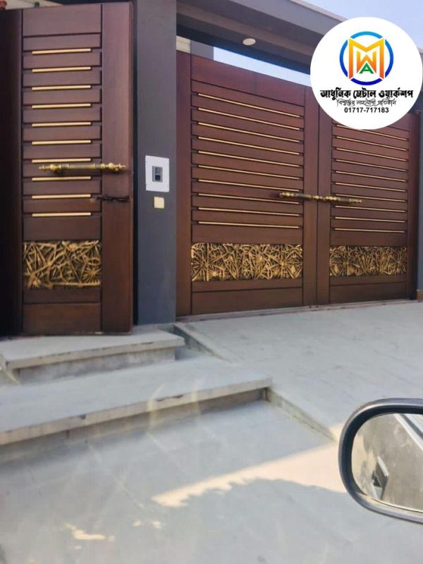 MS Boundary Main Gate with Laser-Cut Design - Powder-Coated Finish ...