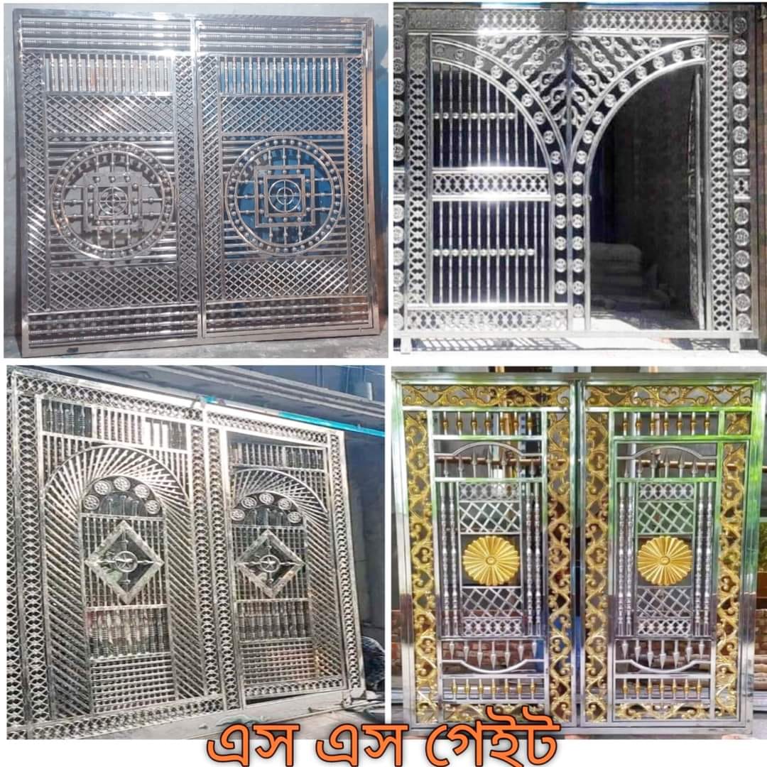 SS Boundary Main Gate Design – Stainless Steel Gate for Security 006 ...