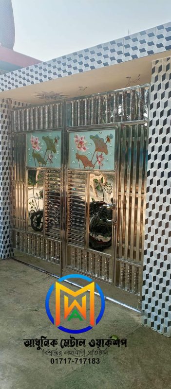 SS Boundary Main Gate Design – Stainless Steel Gate for Security 012 ...