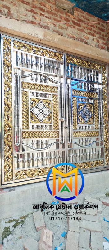 SS Boundary Main Gate Design – Stainless Steel Gate for Security 018 ...
