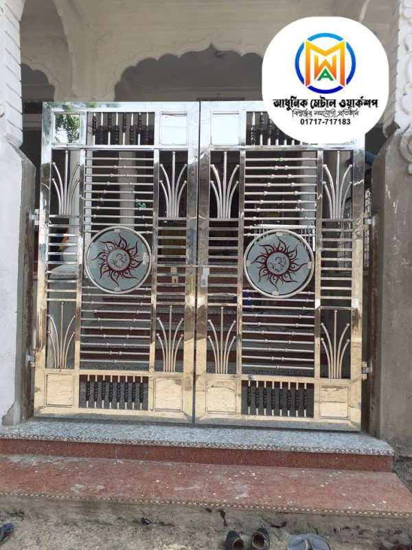 SS Boundary Main Gate Design – Stainless Steel Gate for Security 024 ...