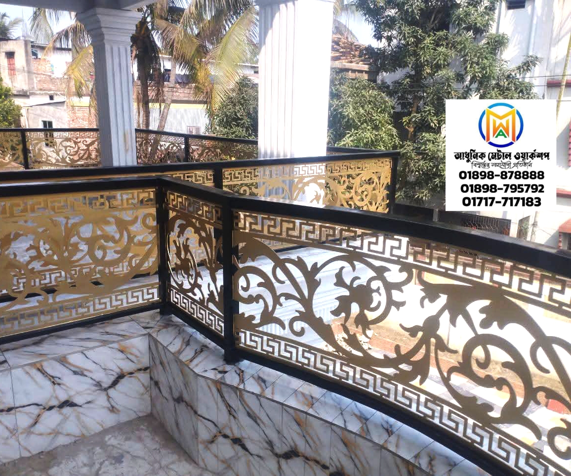 Laser-Cut MS Balcony Railing Design - 017 – Adhunik Metal Works