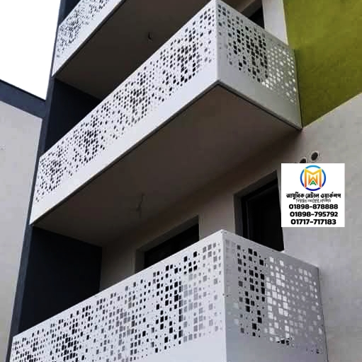 Laser-Cut MS Balcony Railing Design - 026 – Adhunik Metal Works