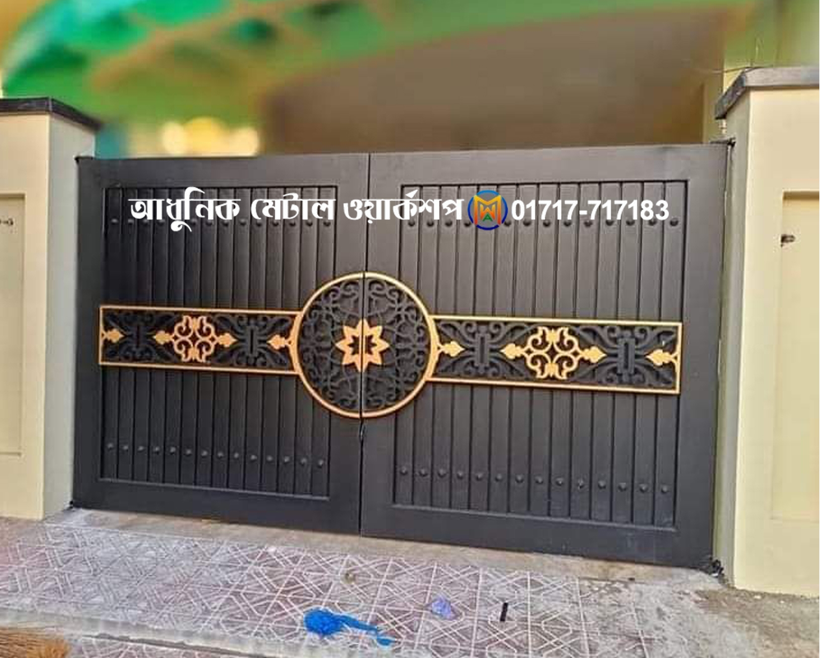 MS Boundary Main Gate with Laser-Cut Design – Powder-Coated Finish ...