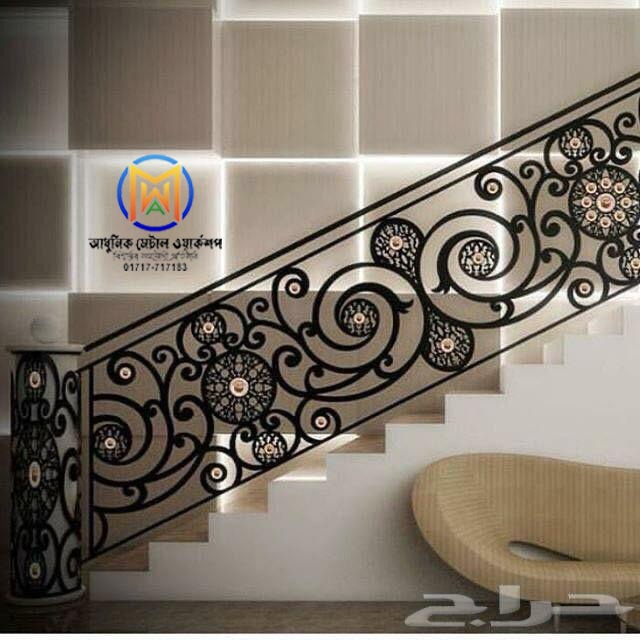 Modern Laser-Cut MS Stair Railing Design 001 – Adhunik Metal Works