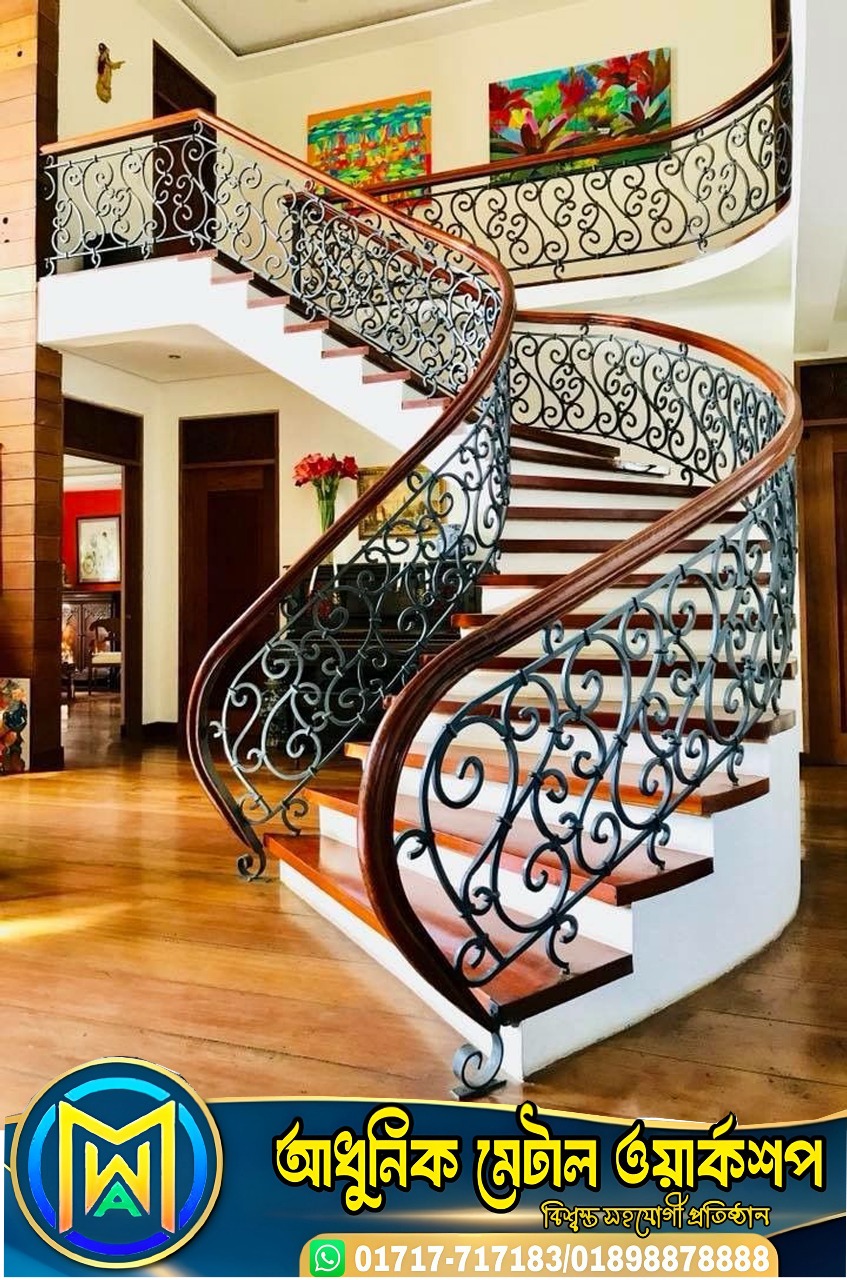 Modern Duplex Round Stair Design – 002 – Adhunik Metal Works