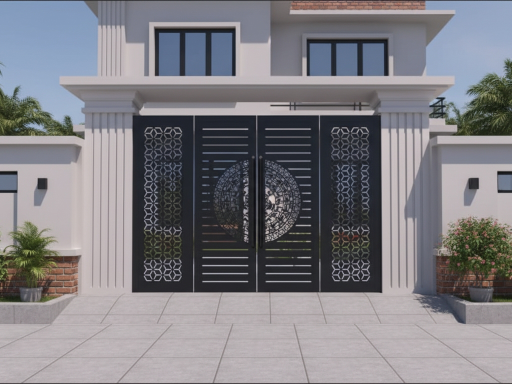 Premium Vietnamese Style Gate – 001 | Luxury Laser-Cut Main Gate Design ...